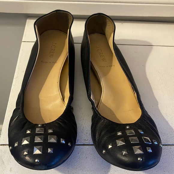 J. Crew | Shoes | J Crew Cece Pyramid Studded Ballet Flats In Black ...